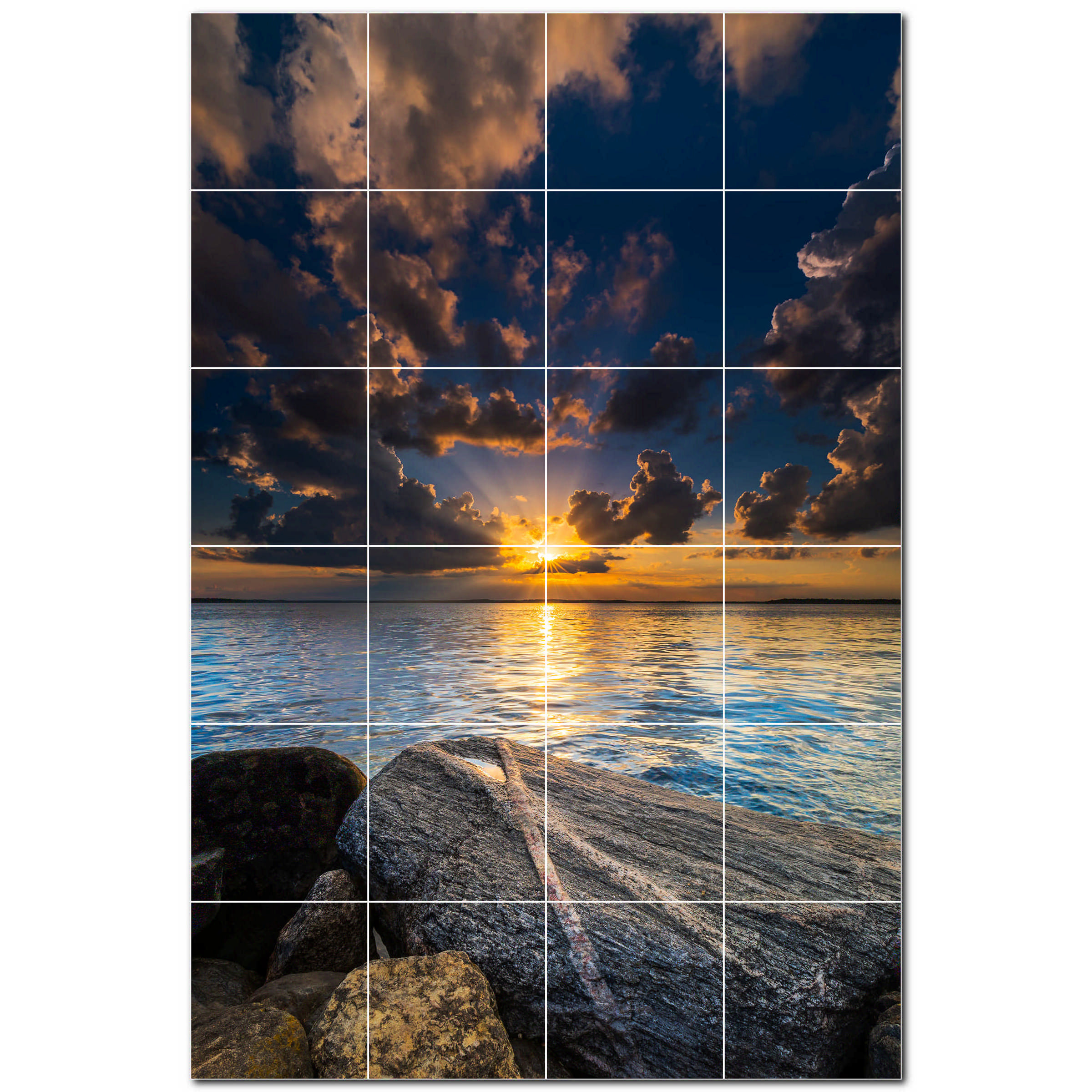 Picture-Tiles.com Sunset Photo 12'' x 12'' Satin Ceramic Decorative ...