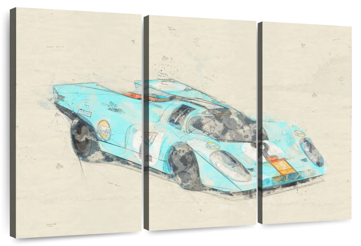Ebern Designs Mehar 1971 Porsche 917K Race Car Rear View Drawing ...