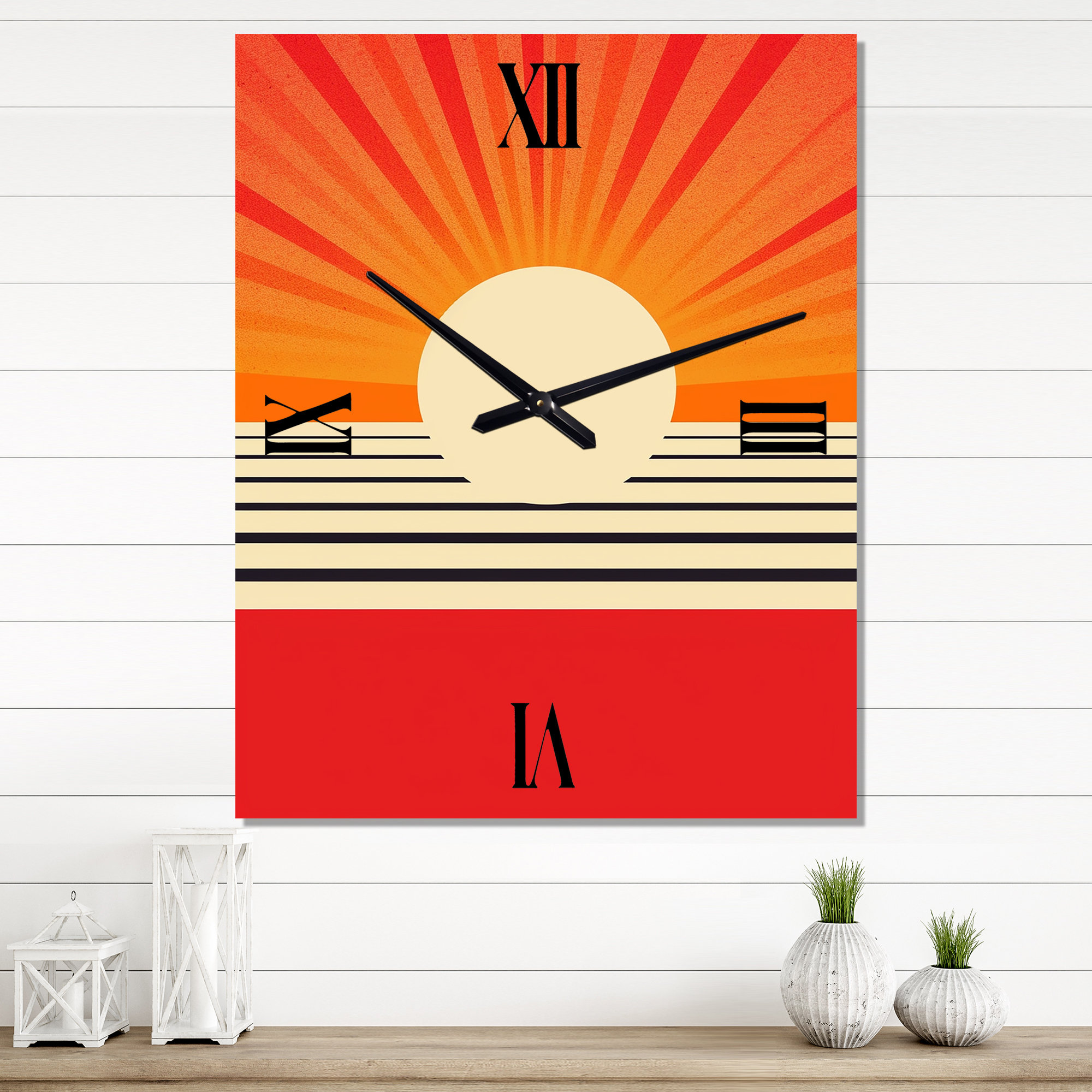 Ivy Bronx Minimal Geometric Orange Bold Sunset VI - Modern Geometric ...