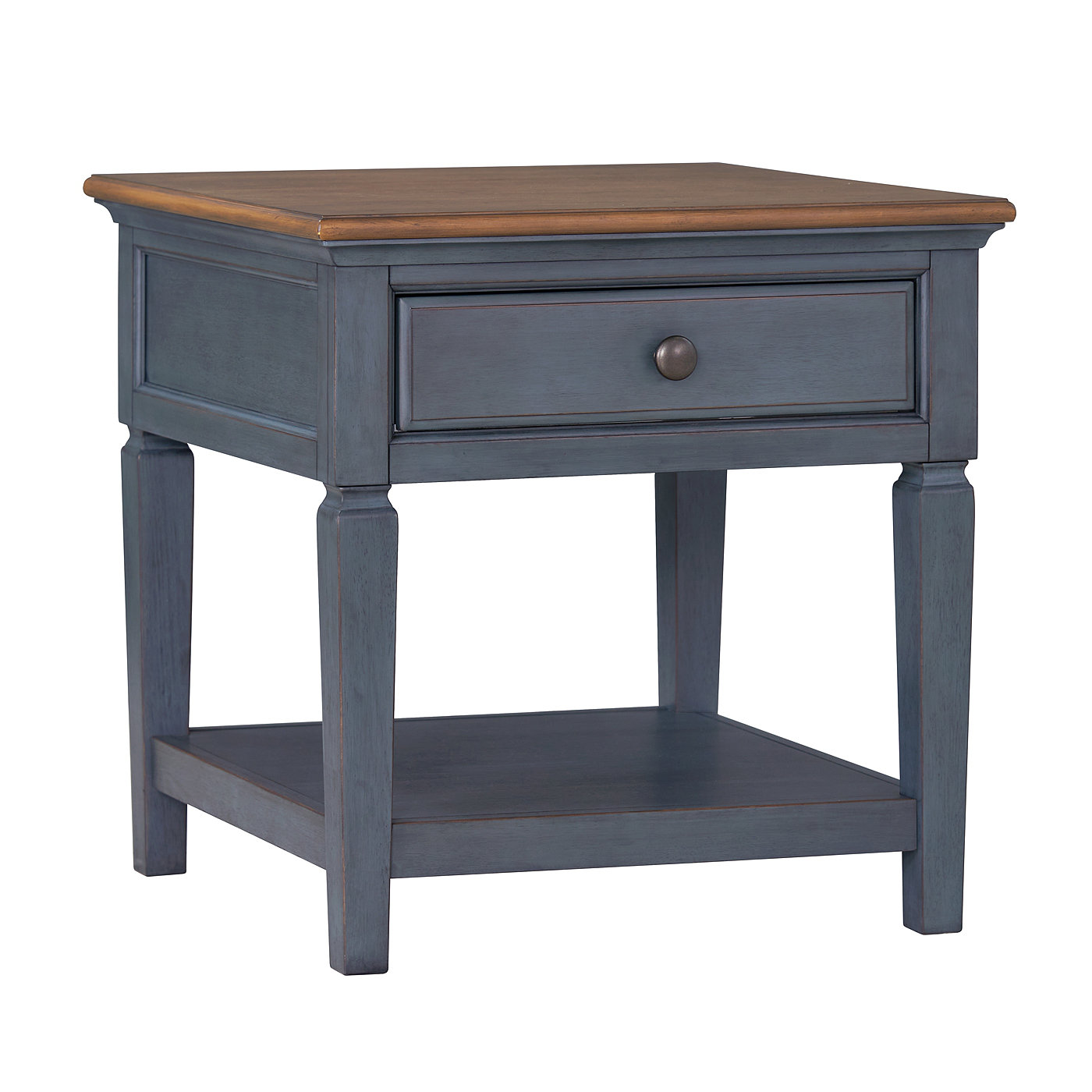 Red Barrel Studio® 24 Inch End Table, No Assembly Required, Blue Finish ...