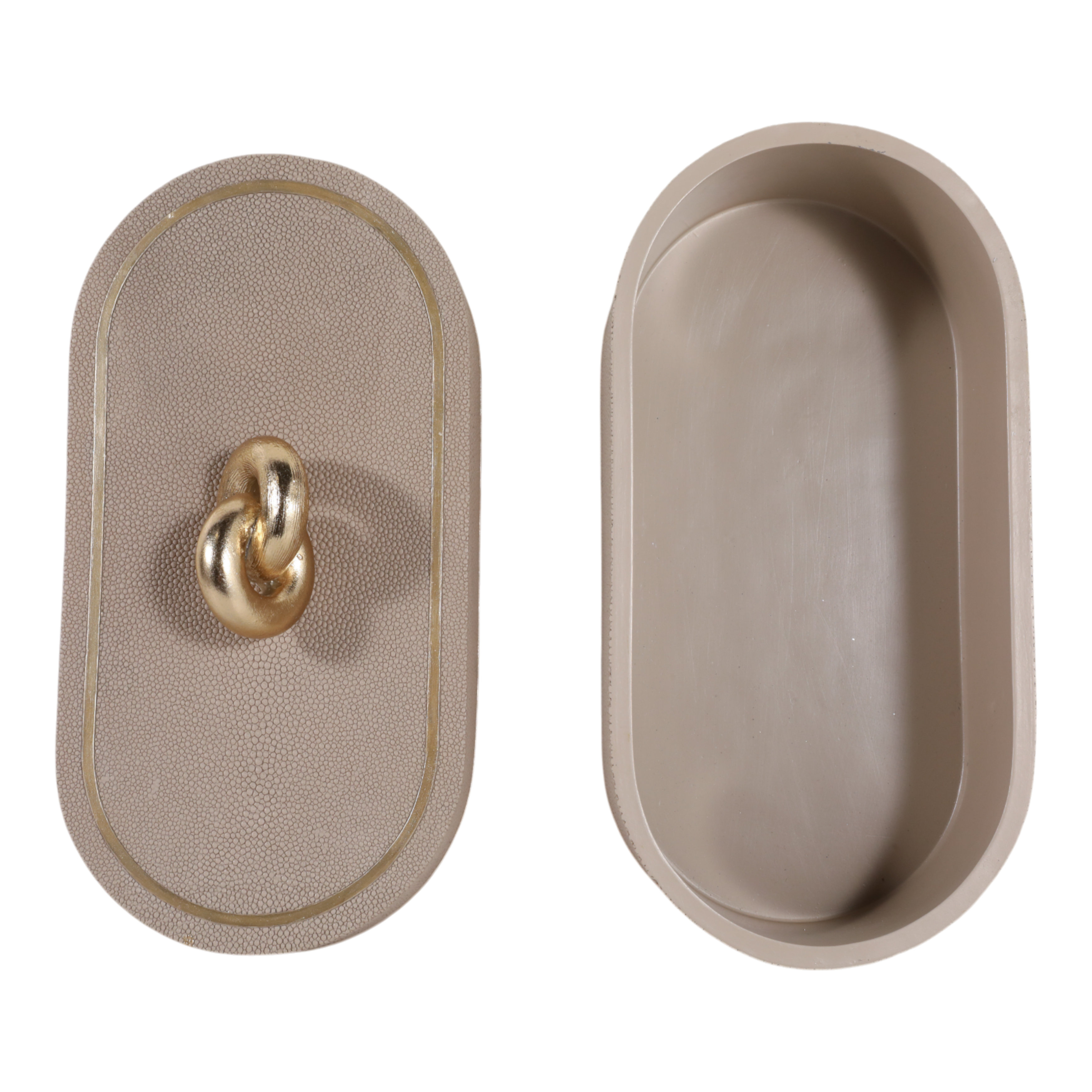 Mercer41 Oval Shape Decorative Box With Textured Finish - Multi-Purpose ...