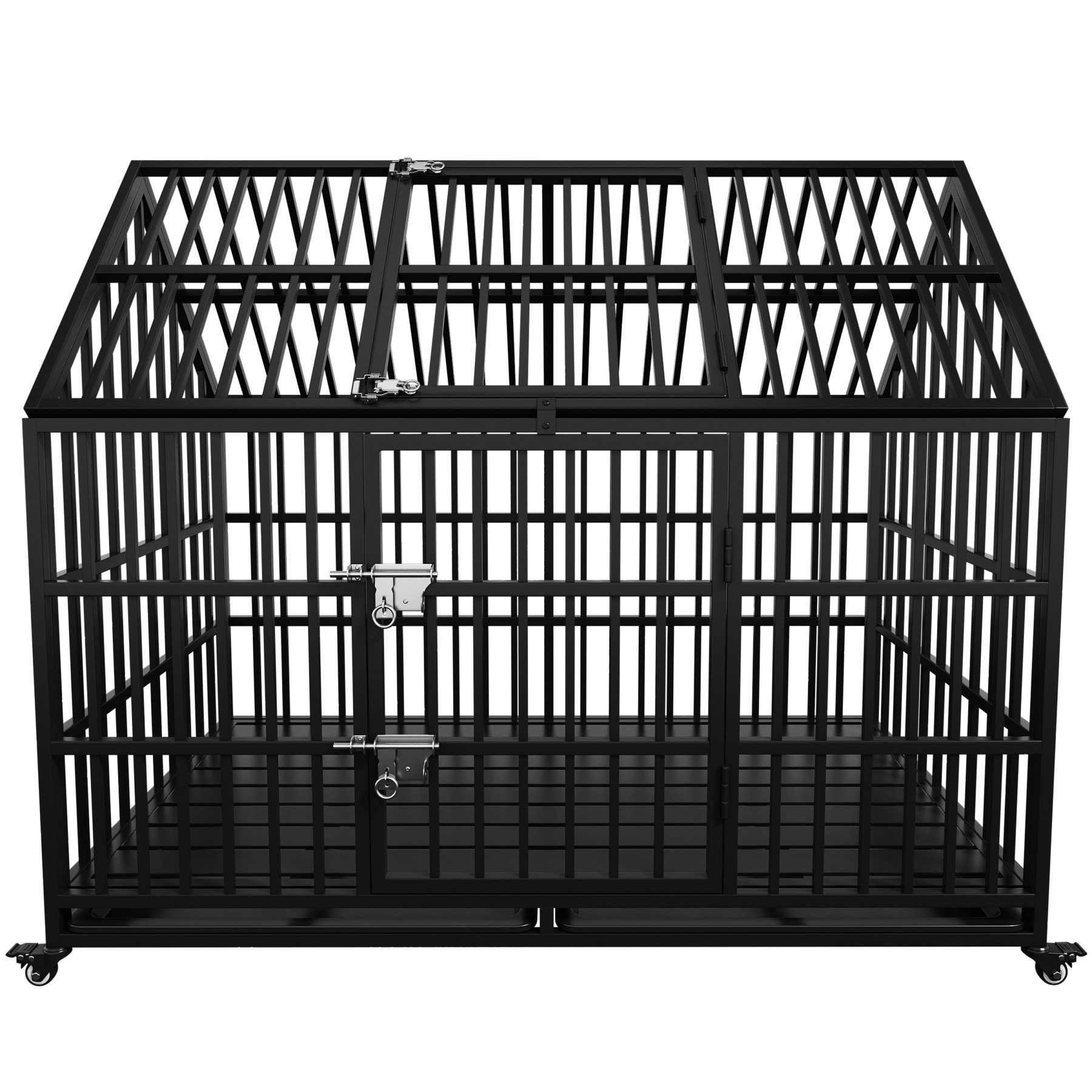 17 Stories 54" Heavy Duty Dog Crate Large Dog cage Strong Metal Dog ...