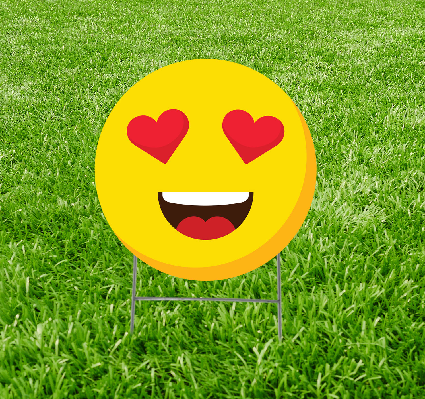 Trinx Emoji Heart Eyes Yard Garden Stake | Wayfair