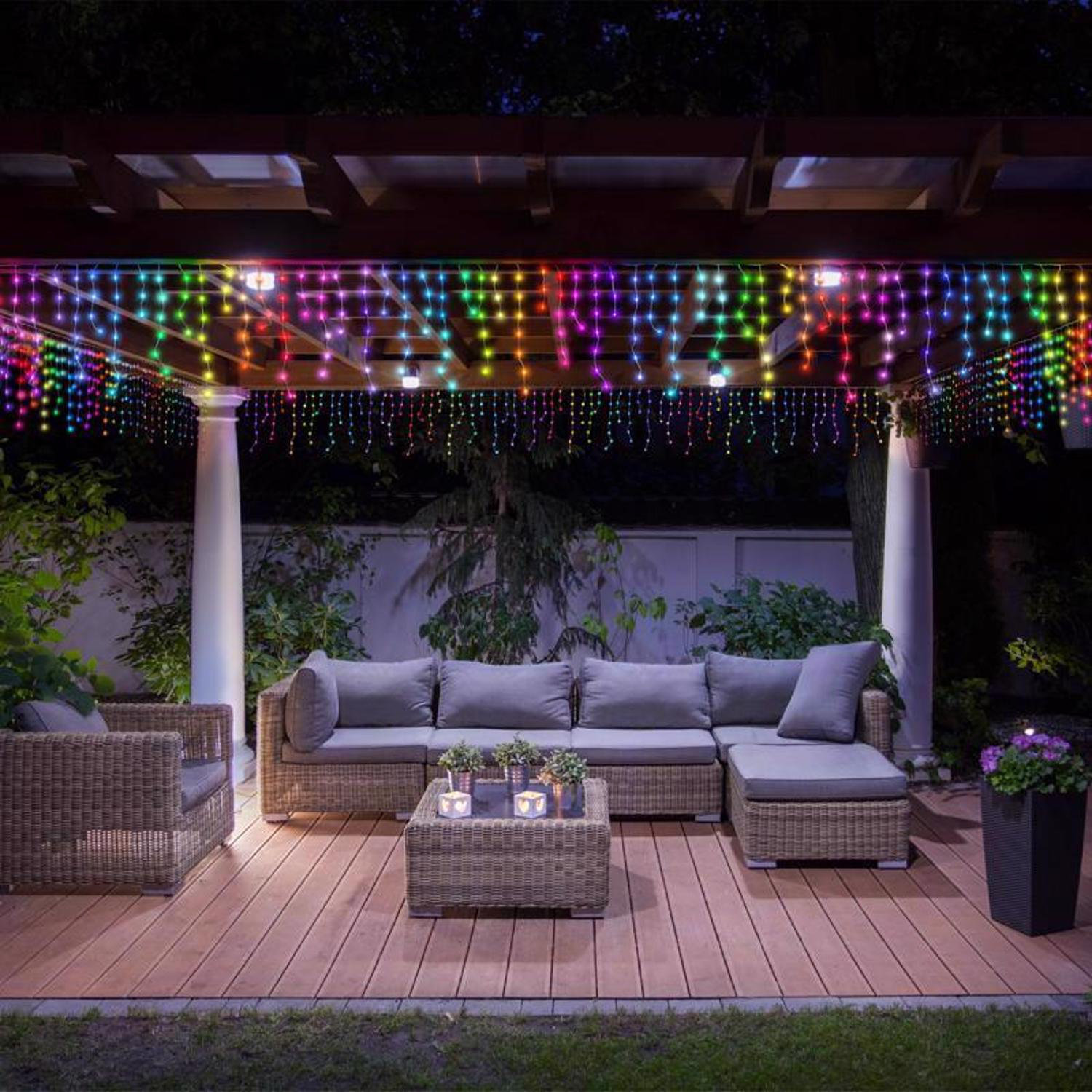 Celebrations Platinum Brilliant LED Micro/5mm RGBW 150 ct Icicle ...