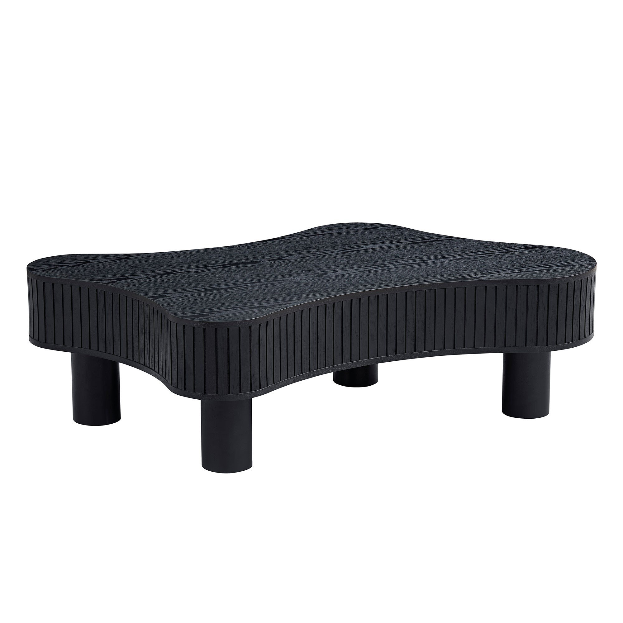 Latitude Run® Modern Wooden Irregular Shape Coffee Table | Wayfair