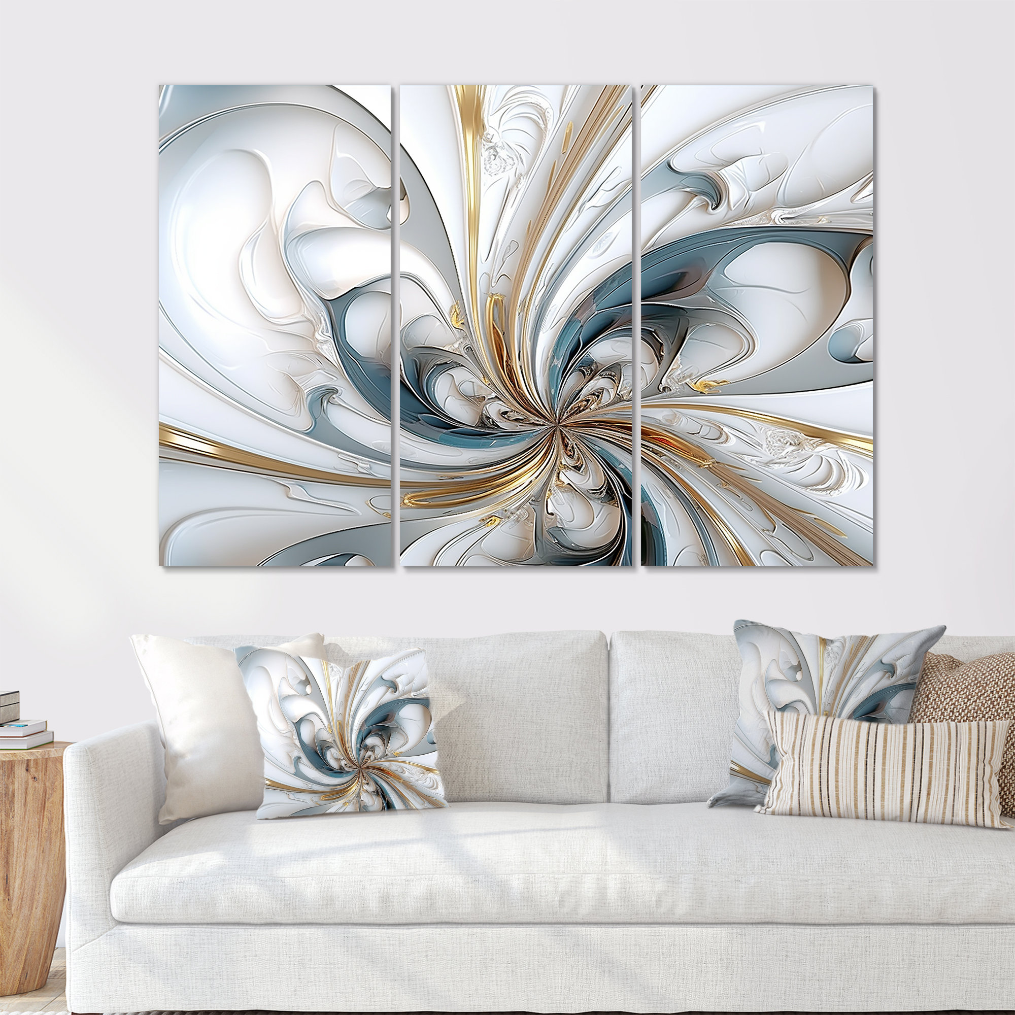 Ivy Bronx Euphoria Spiral White Light Eruption - Spiral Abstract Wall ...