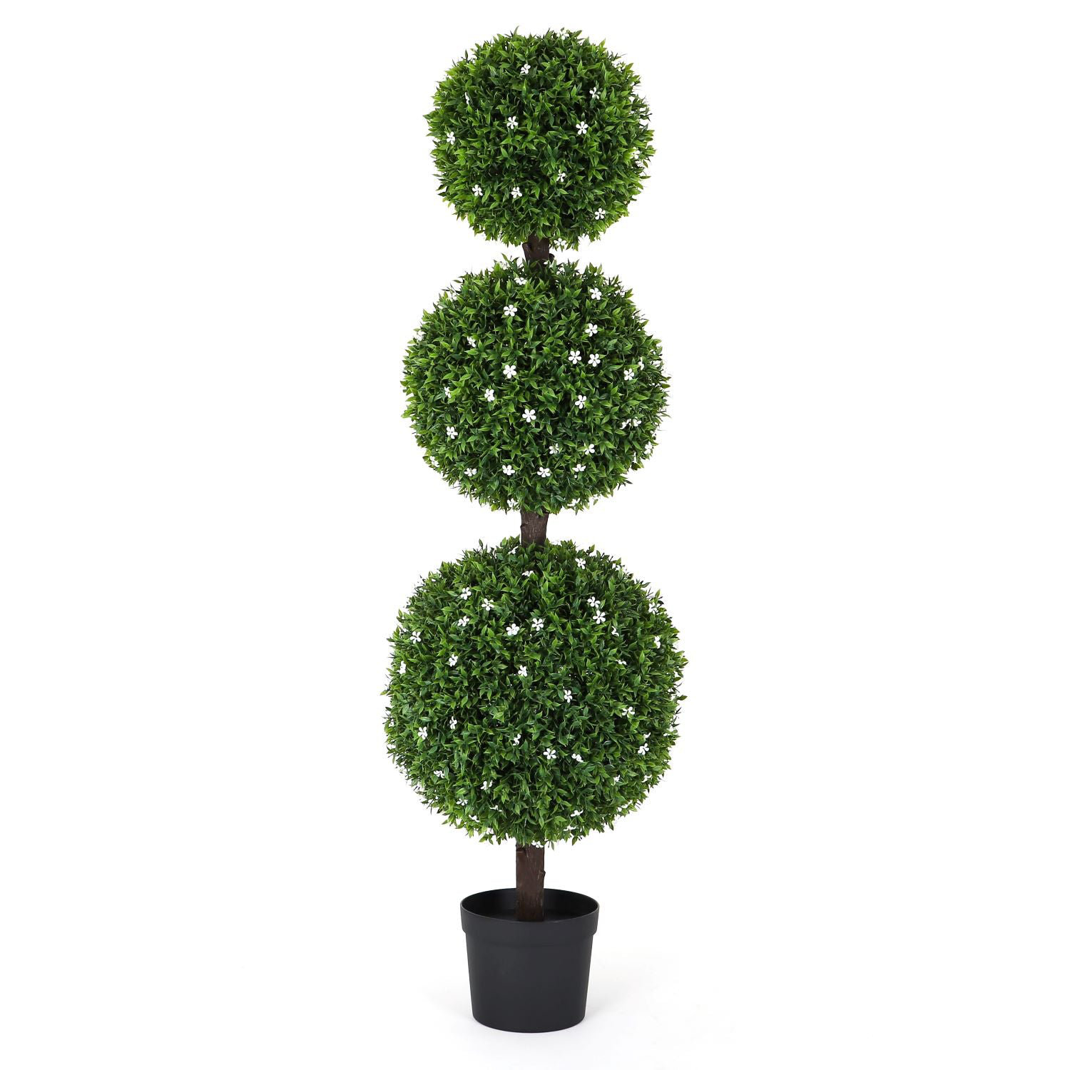 Primrue Artificial 4' White Flower Topiary Ball Tree - 1 Pack - Wayfair ...