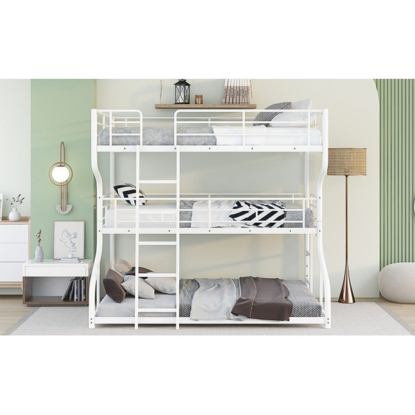 Isabelle & Max™ Queen Size Triple Bunk Bed with Long and Short Ladder ...