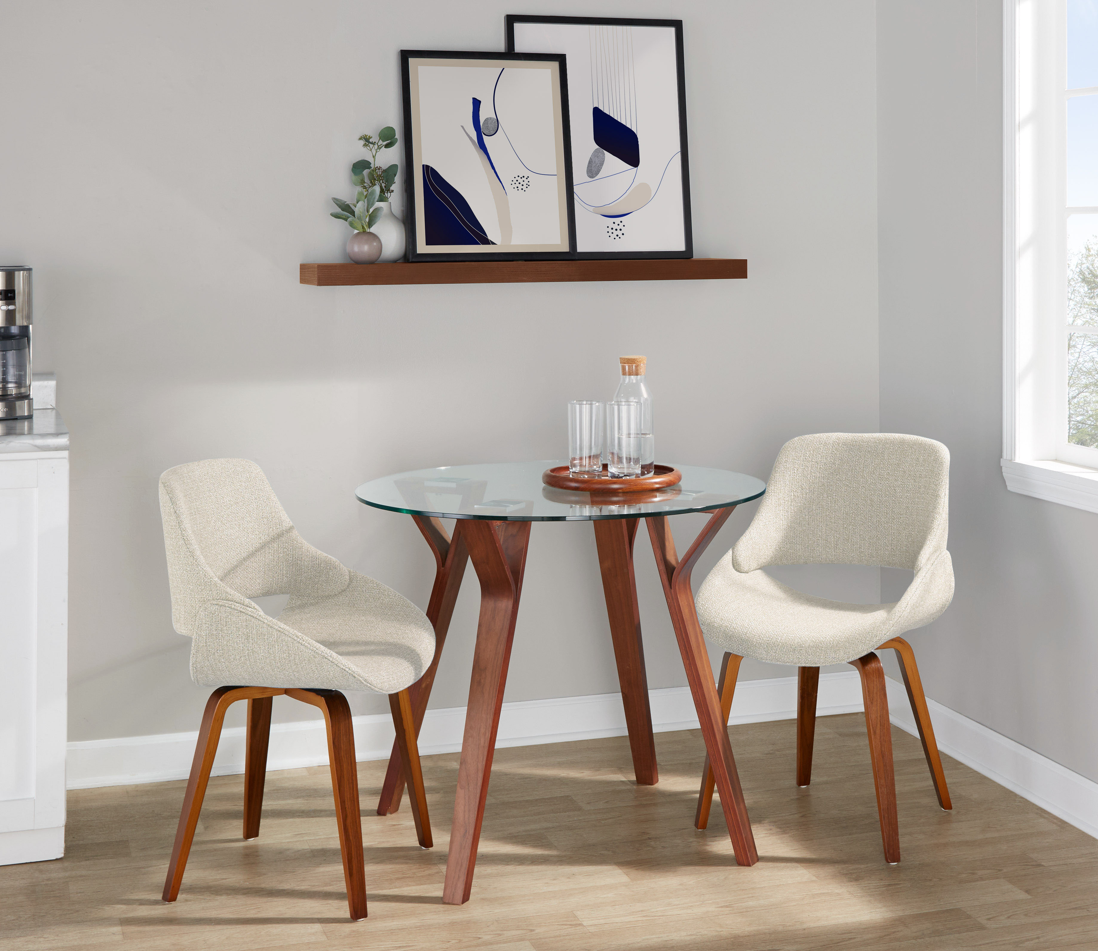 LumiSource 3 - Piece Glass Top Dining Set & Reviews | Wayfair
