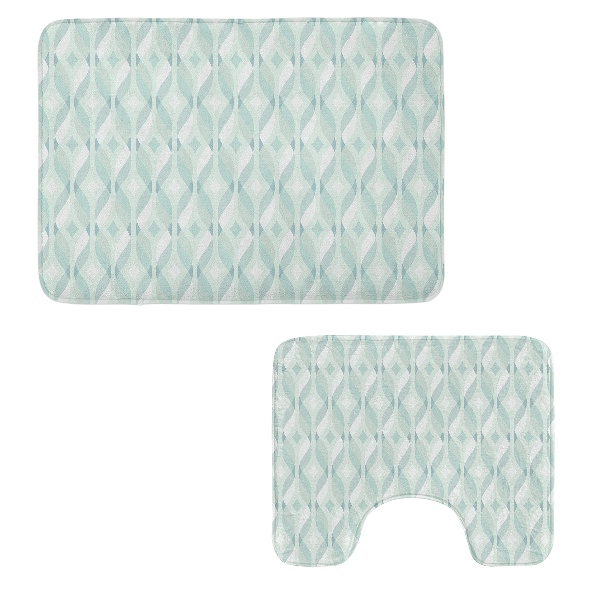 Dakota Fields Seafoam Bathroom Rug Set 2 Pieces Rectangle & Contour ...