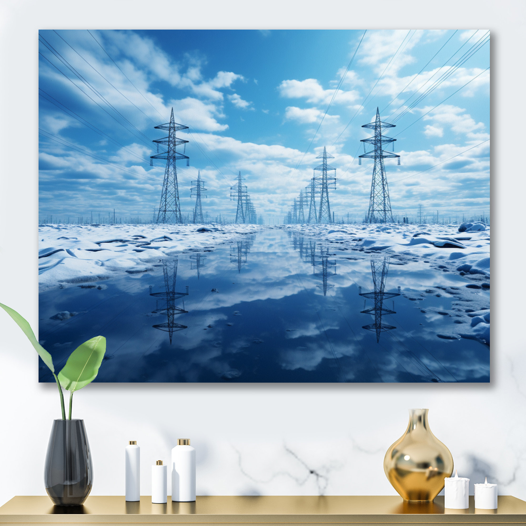 Latitude Run® Power Lines Electric Horizons I - Power Lines Wall Decor ...