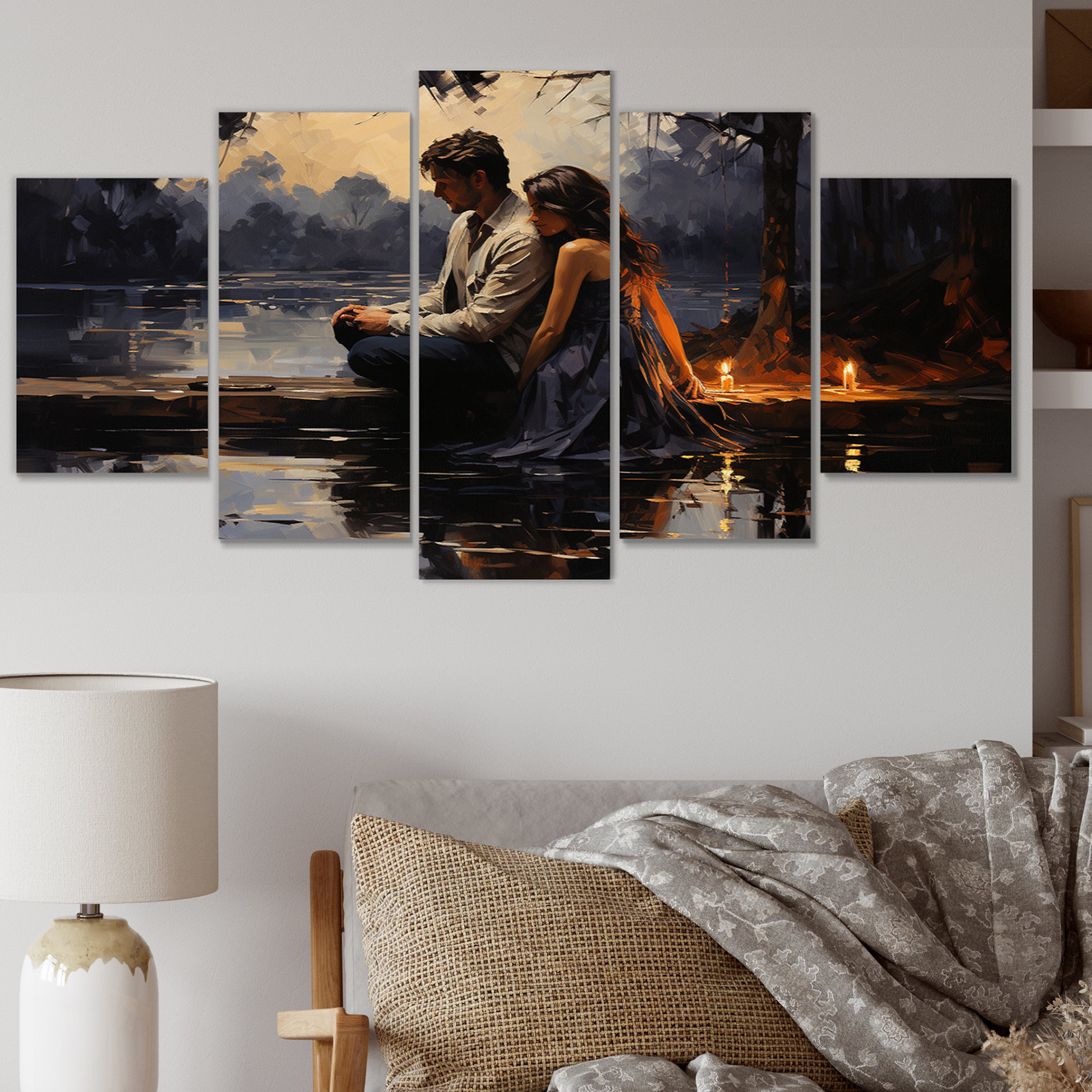 Design Art Romantic Couple Landscape Glimpse I - Romantic Landscape ...