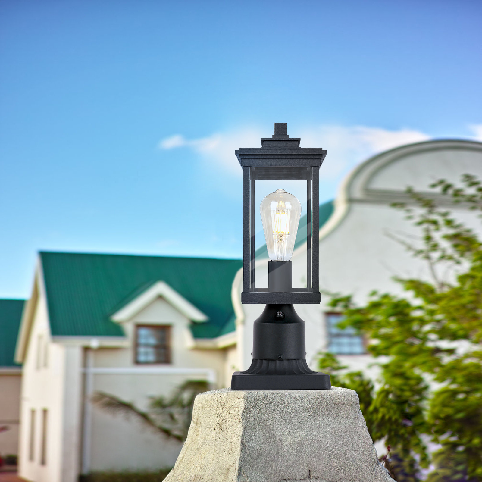 Wildon Home® Adriona 14.3" High Dusk to Dawn Outdoor Post Lights ...