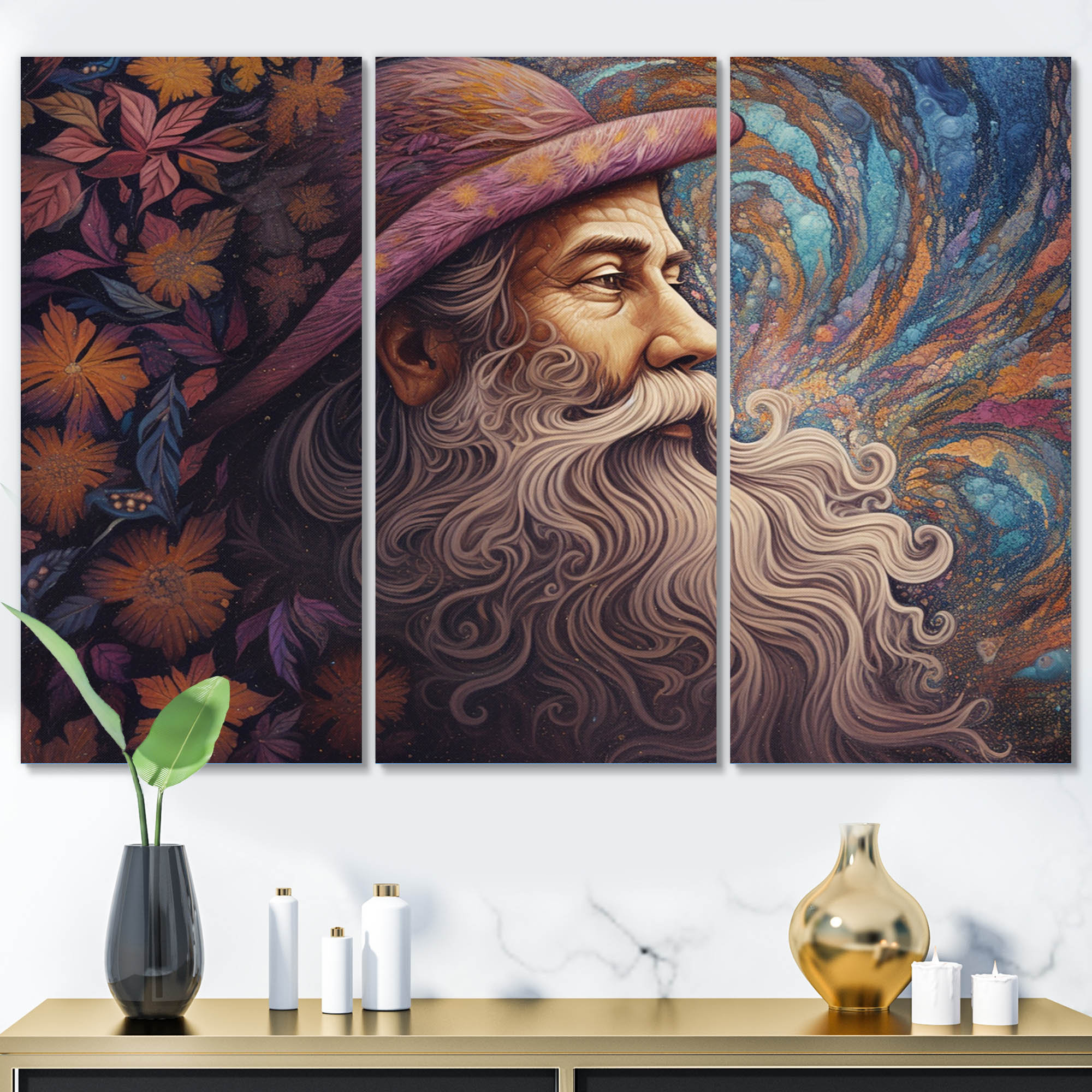 Design Art Bliss Wisdom Of The Shaman - Folk Religion Canvas Print Set ...