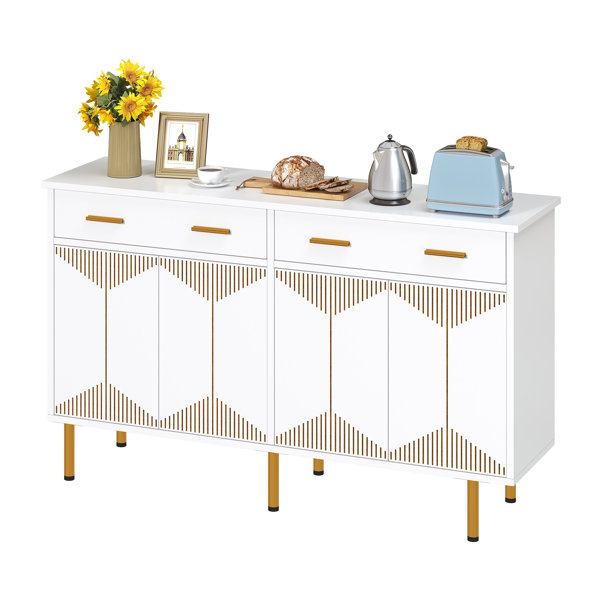 Mercer41 Borgar 55'' Sideboard Buffet With 2 Drawers & 4 Doors, Buffet ...