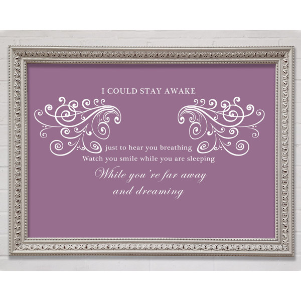 Happy Larry Music Quote I Could Stay Awake Aerosmith Dusty Pink Framed ...