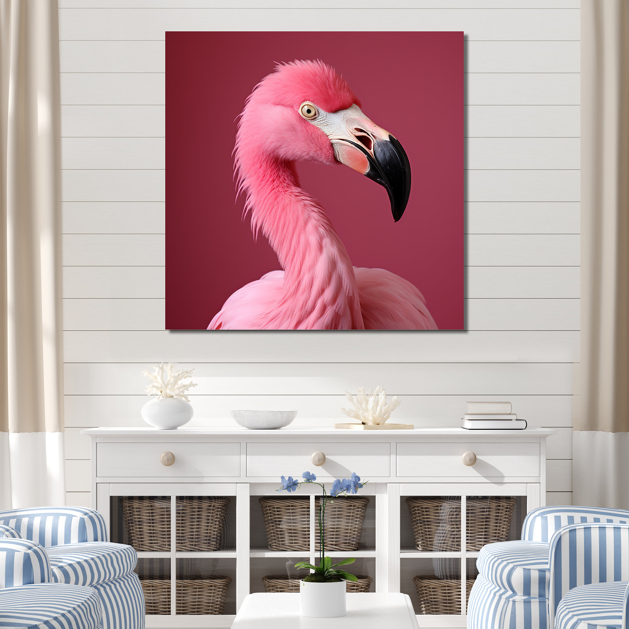 Bay Isle Home™ Flamboyant Flamingo Photo Portrait II - Flamingo Animal ...