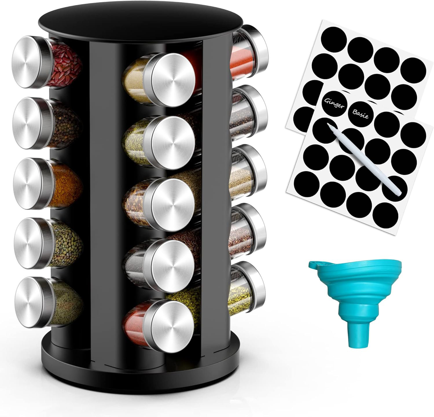 Prep & Savour Rotating Spice Rack Organizer For Cabinet, Spice Racks ...