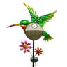 Exhart Solar Hand Painted Hummingbird Mesh Pellet Bird Feeder Garden ...