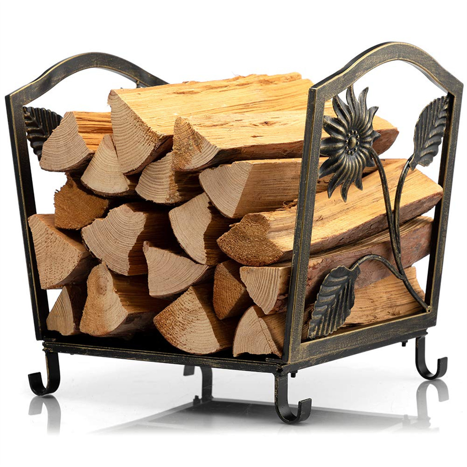 Rosalind Wheeler 17 Inch Small Firewood Racks Heavy Duty Steel Wood ...