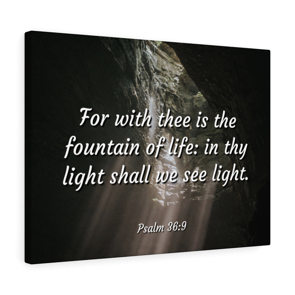Trinx Fountain Of Life Psalms 36:9 Christian Wall Art Bible Verse Print ...
