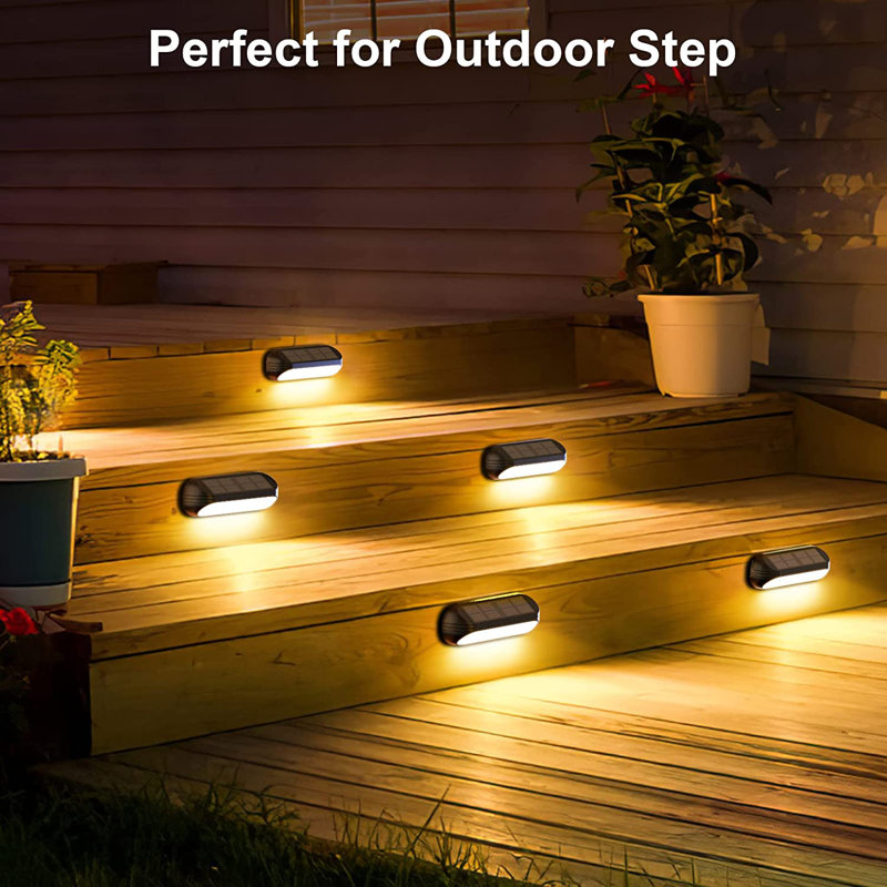 WdtPro Black Low Voltage Solar Powered Integrated LED Step Light Pack ...