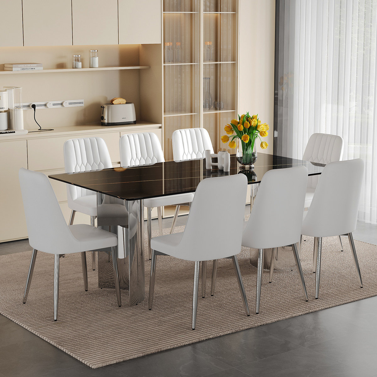 George Oliver Table And Chair Set. Modern And Minimalist Dining Table ...