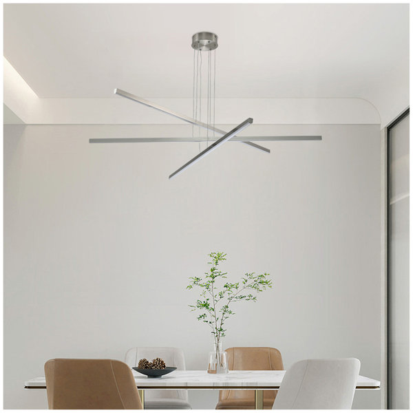 Wrought Studio 48" Modern LED Chandelier - Geometric 3-Arm Design ...