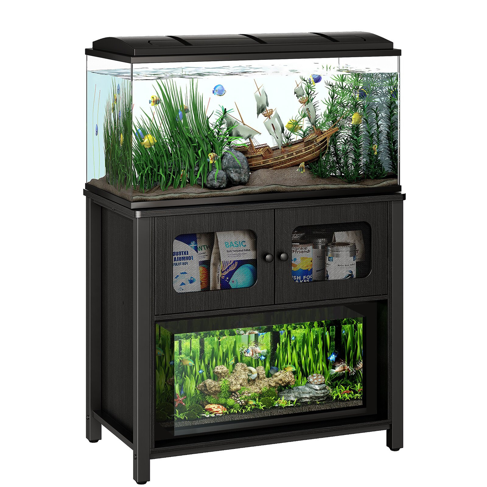 Tucker Murphy Pet™ 40-50 Gallon Fish Tank Stand With Cabinet Storage ...