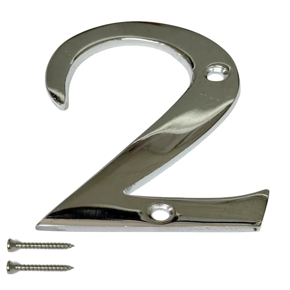 SISI UK Chrome Door Numbers 3inch 7.5cm H Brass House Letters And ...