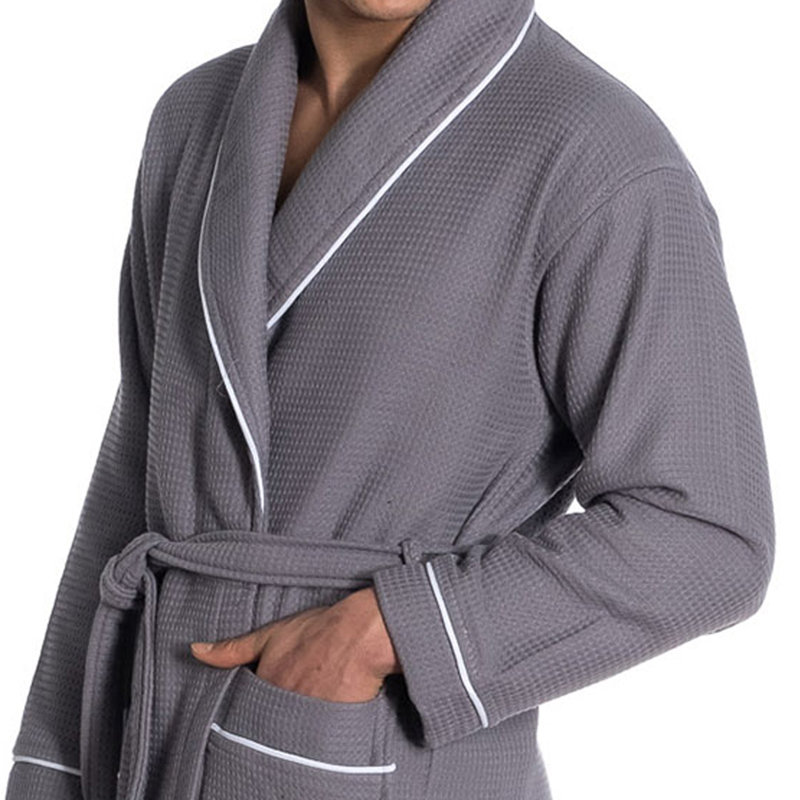 Longshore Tides Abbielouise Waffle Terry Turkish Cotton Unisex Bathrobe ...