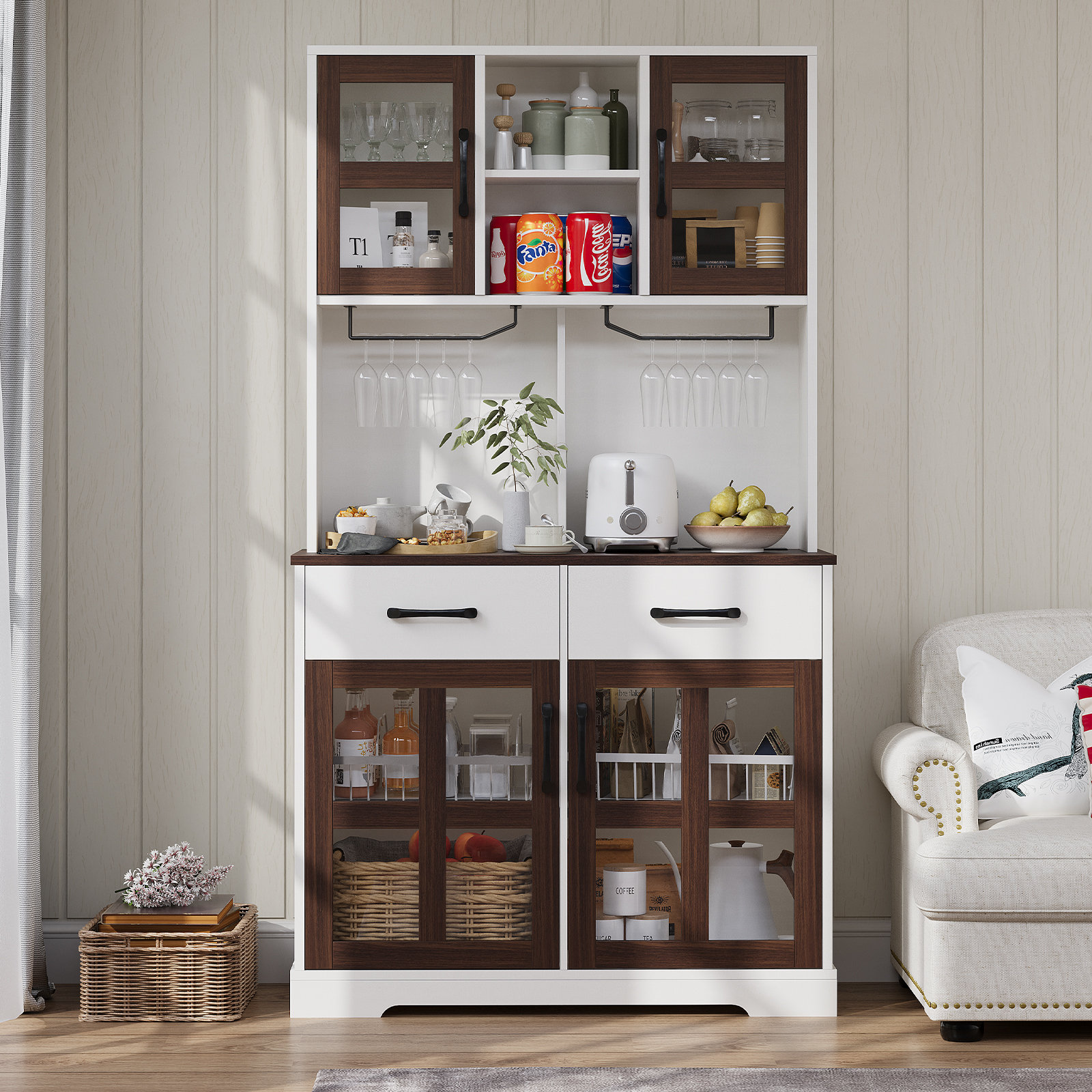 PPorfamilia Kitchen Pantry Storage Cabinet 70.8" Height With Doors ...