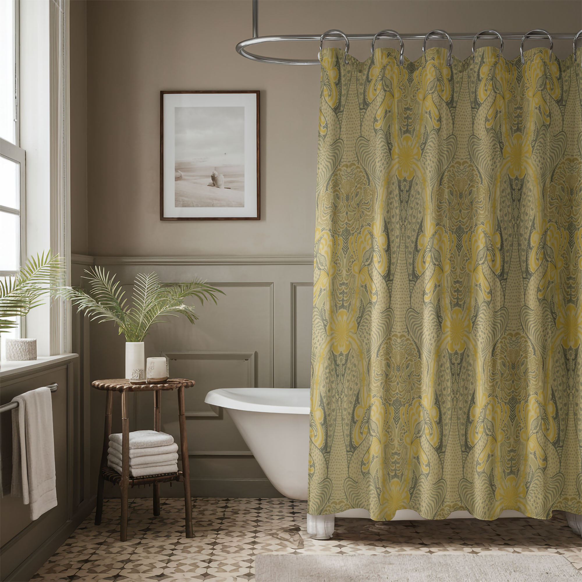 East Urban Home Floros Damask Shower Curtain | Wayfair