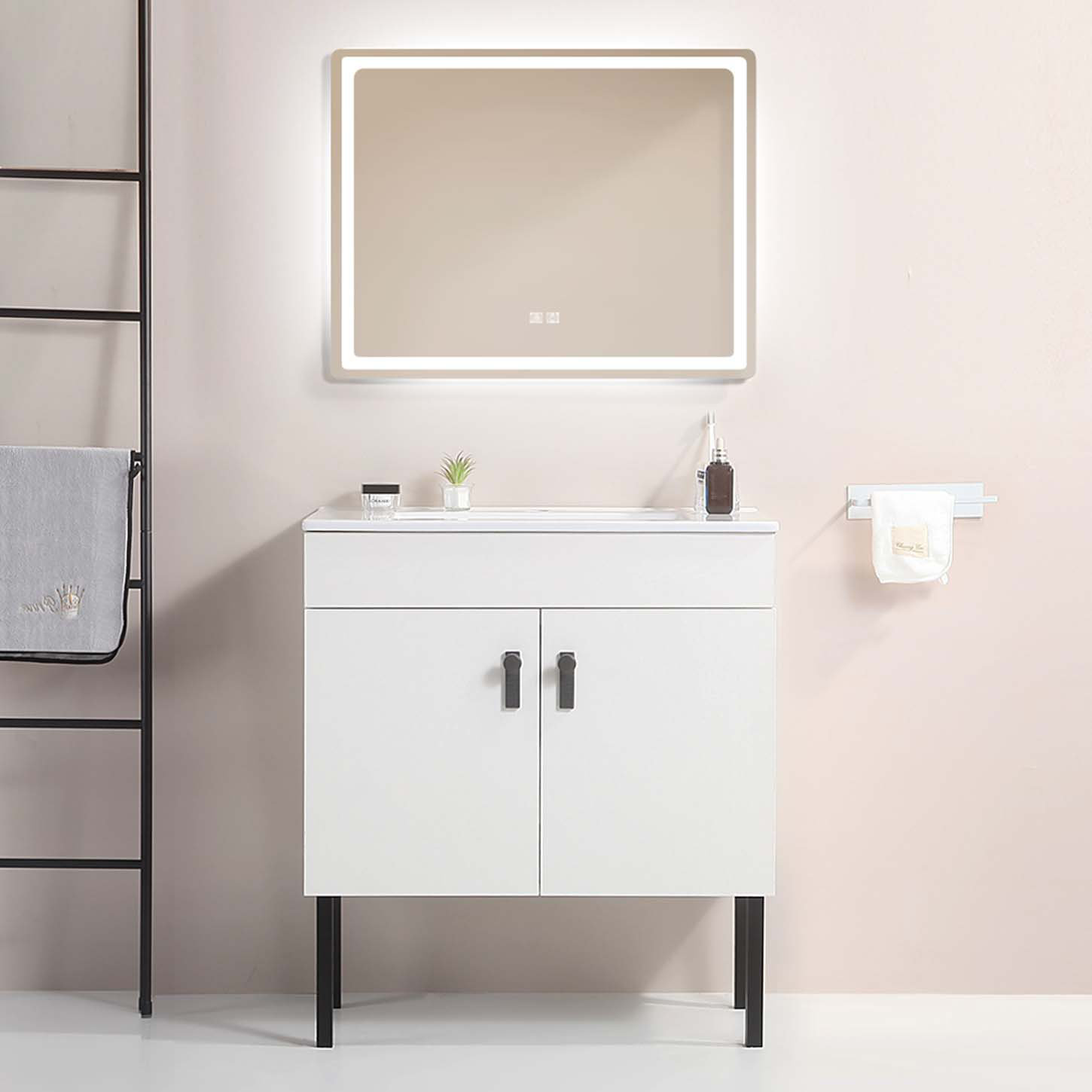 Ebern Designs Modern Bathroom Vanity With Ceramic Basin And Metal Leg ...