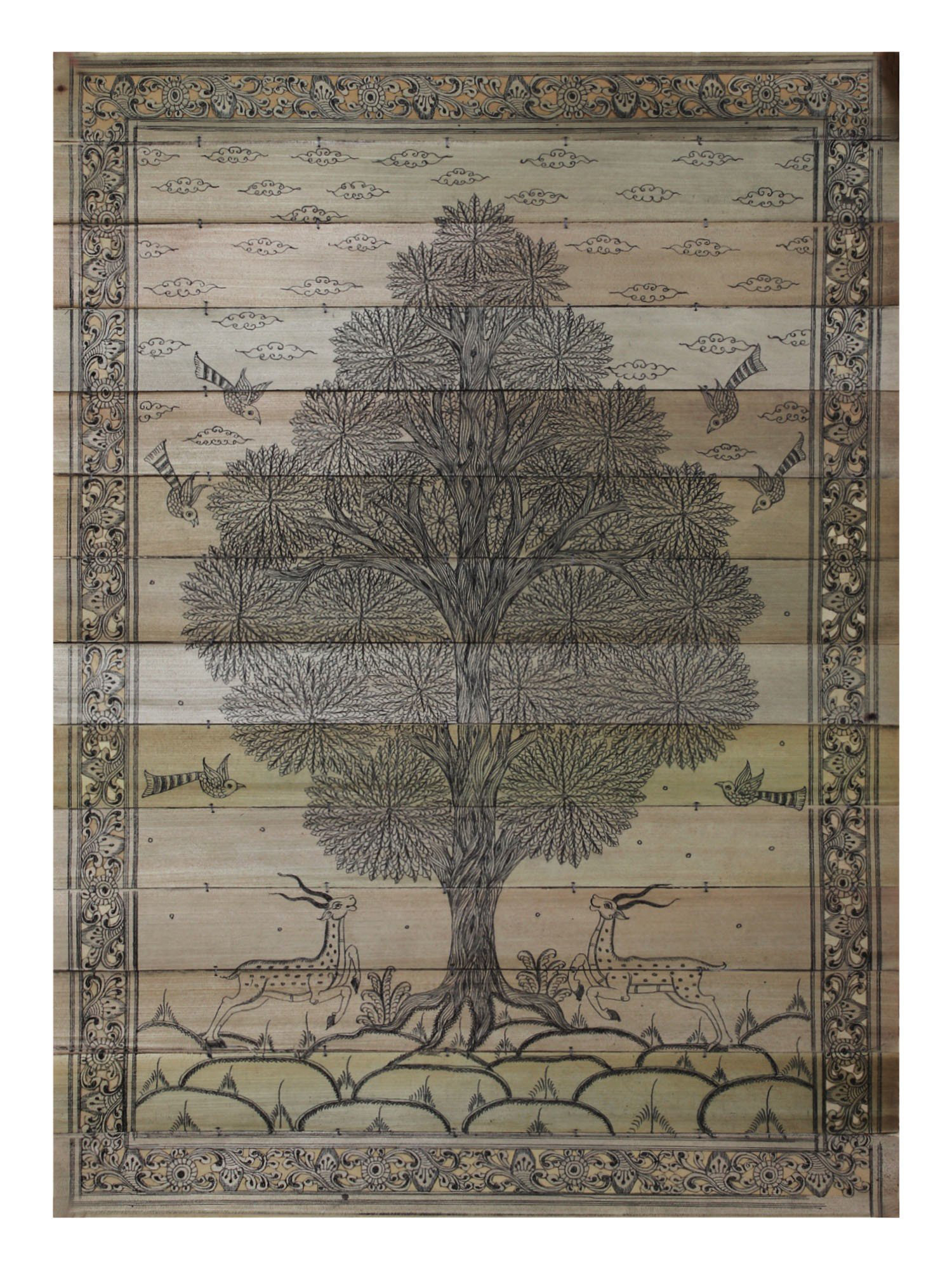 Red Barrel Studio® Tree With Deers And Birds | Paata Painting From ...