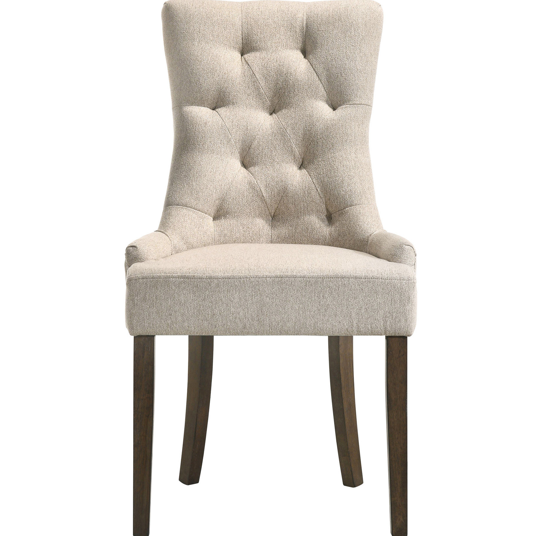 Wildon Home® 2pcs Beige Back Dining Chairs, Classic Flair, Wood Legs ...