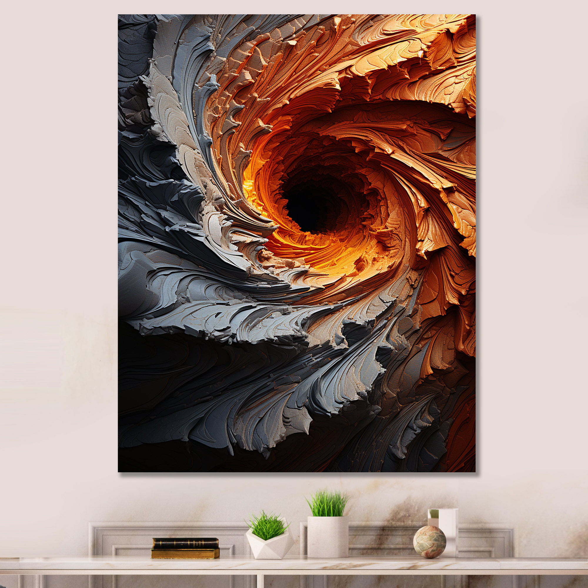 Design Art Infernal Inflection Spiral II - Abstract Spirals Canvas ...