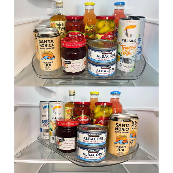 Prep & Savour Deondra Plastic Lazy Susan Organizer for Refrigerator, 15 ...