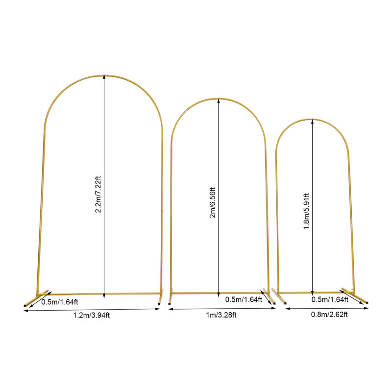 YaoTown 3 Piece Metal Arch Wedding Backdrop Stand Set & Reviews | Wayfair