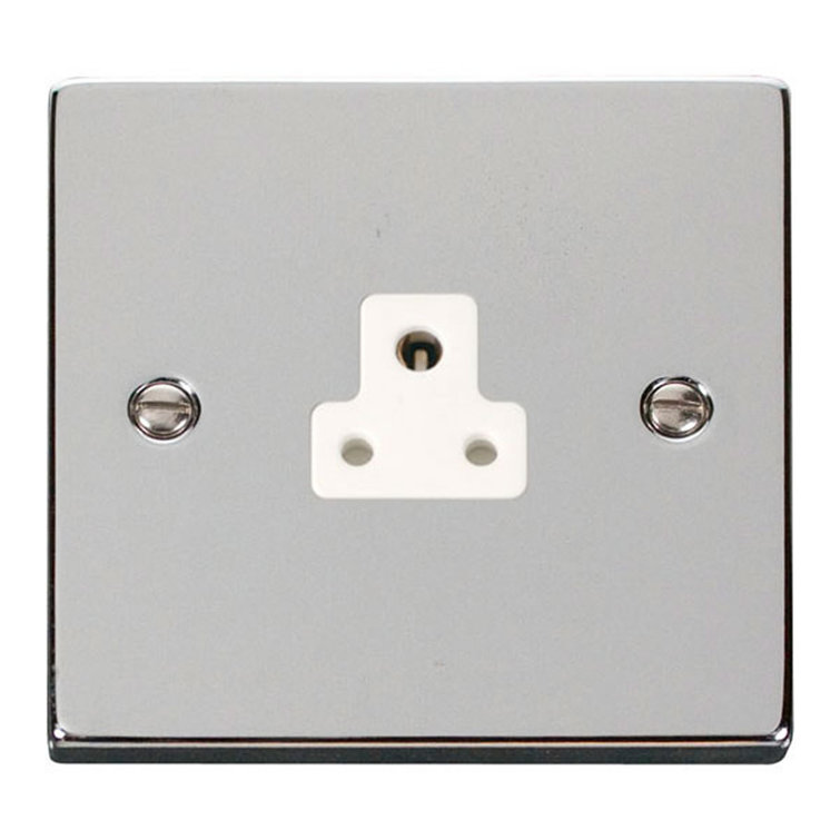 Metro Lane Polished Chrome 1 Gang 2A Round Pin Socket | Wayfair.co.uk