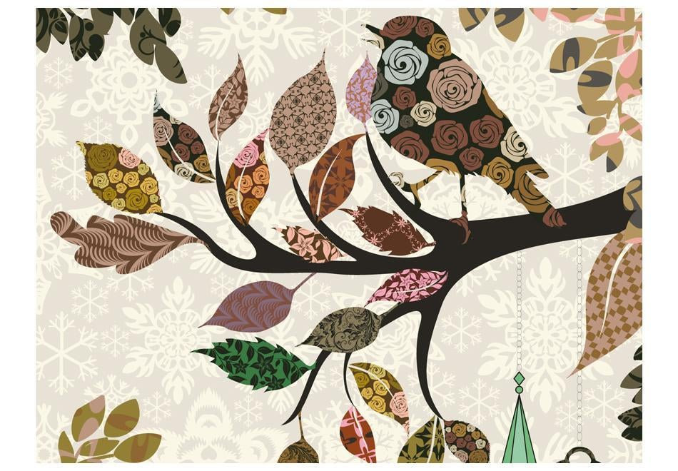 Fly Trend King, LLC Vintage Bird on Branch (Patchwork) Wall Mural ...
