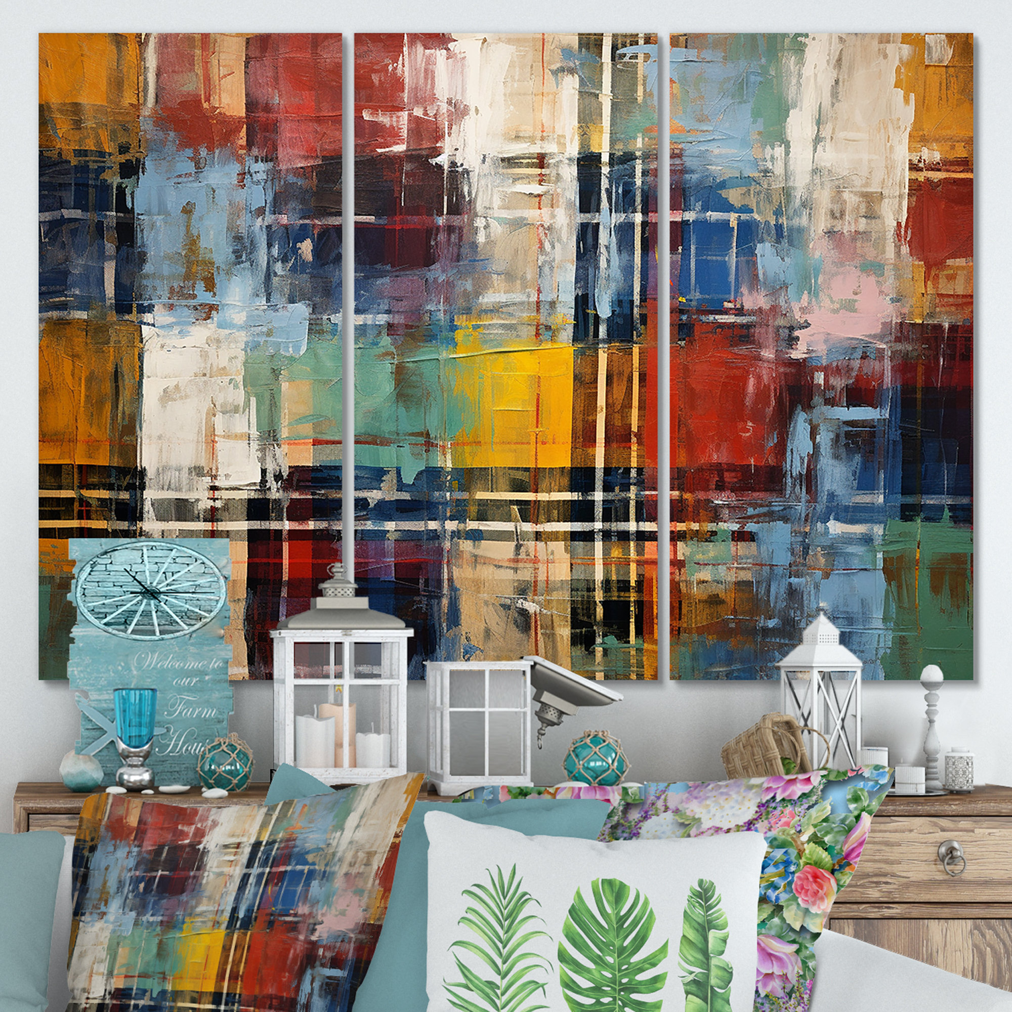 17 Stories Colorful Earth Colors Tiles IV - Boho Mosaic Wall Art Decor ...