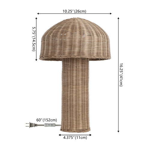 Joss & Main Pearson Wicker/Rattan Table Lamp | Wayfair