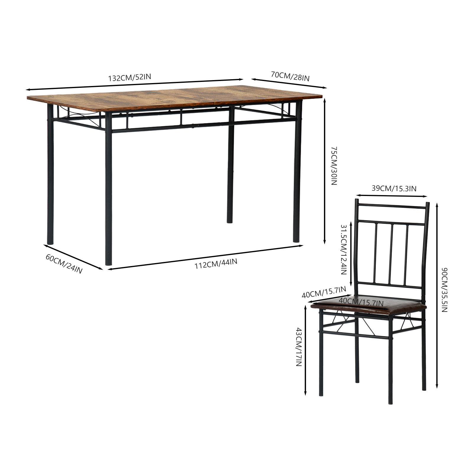 17 Stories 6-Person Dining Table Set, 1 Dining Table And 6 Dining ...