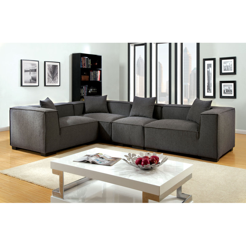Hokku Designs Estella 130" Wide Modular Corner Sectional & Reviews ...