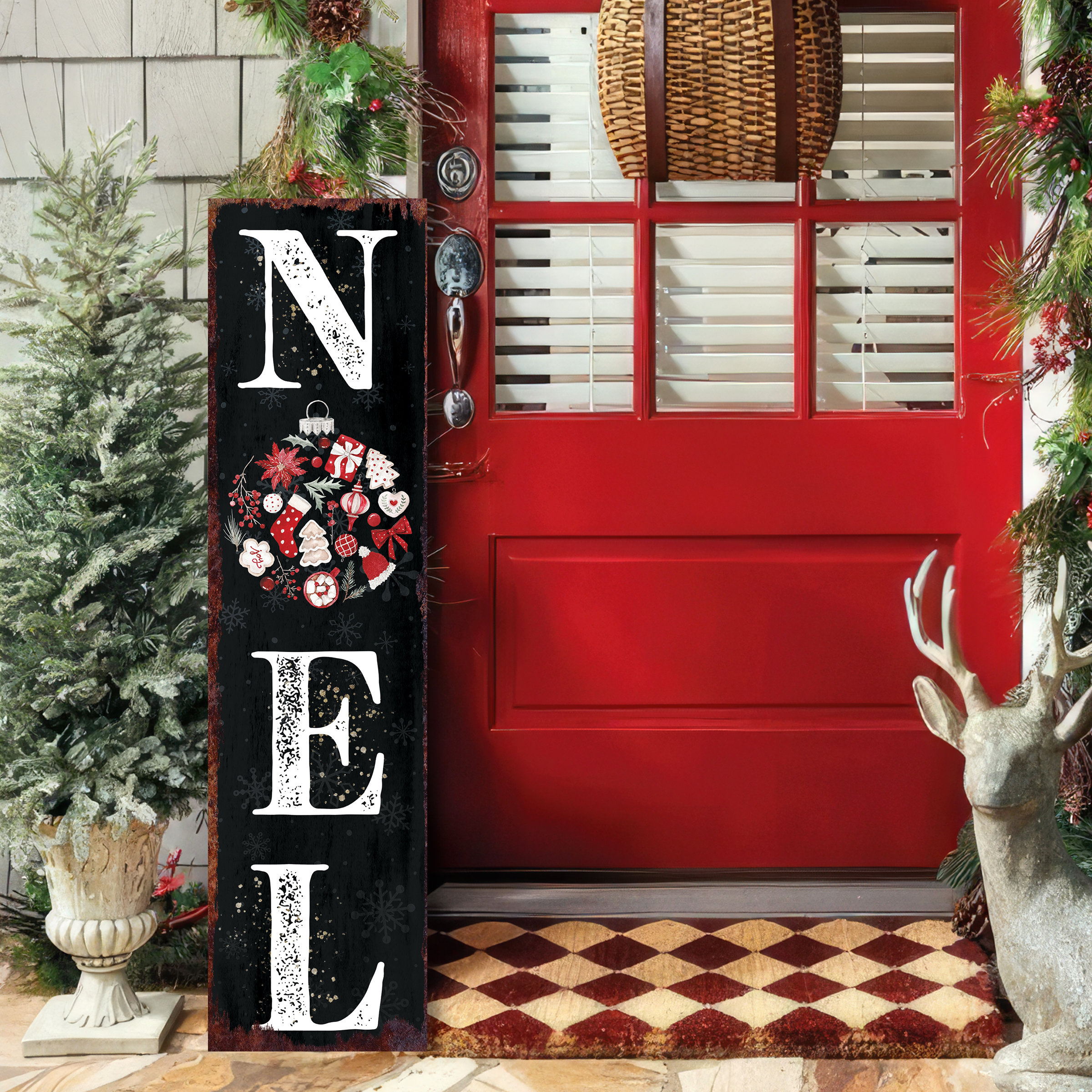 The Holiday Aisle® 36in Noel Christmas Sign for Front Porch - Vintage ...