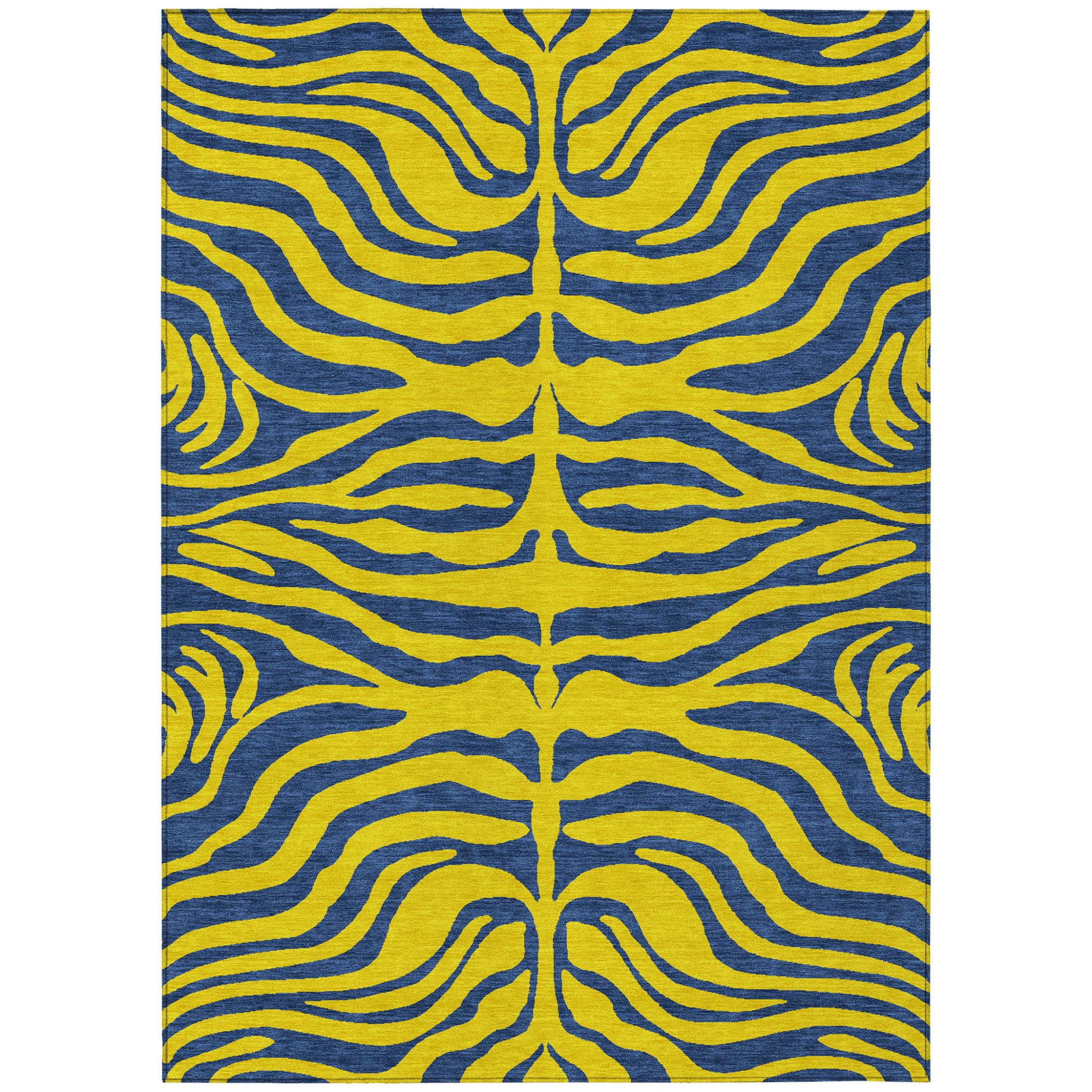 HomeRoots 10' X 14' Yellow Animal Print Washable Indoor Outdoor Area ...