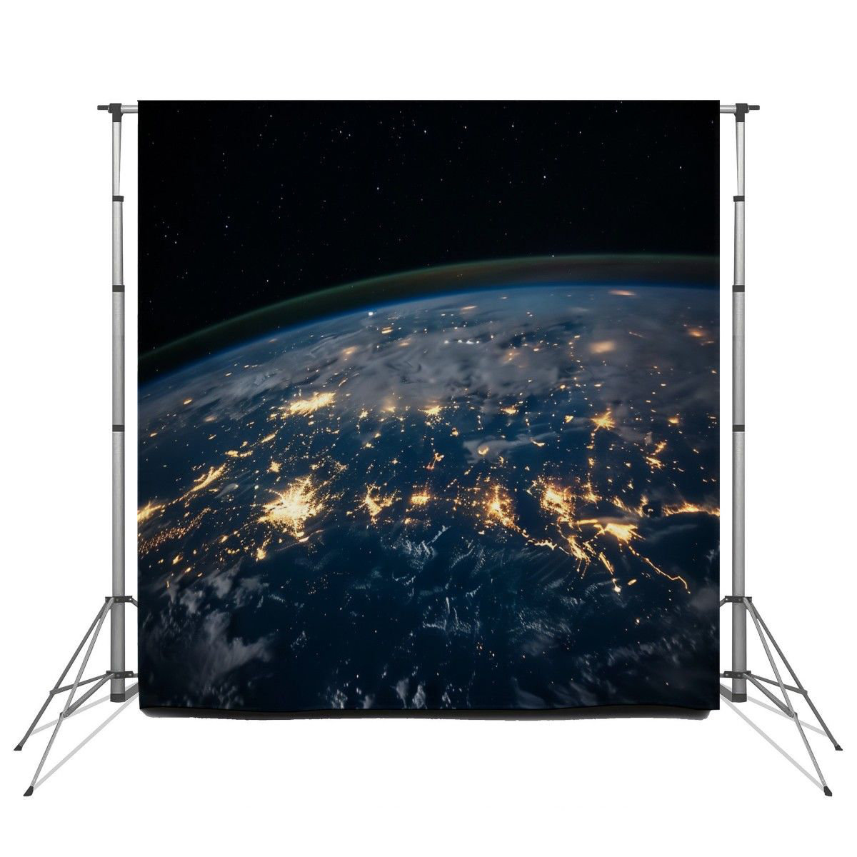 VisionDecor Earth Backdrop Space Large Night Lights Photo Backdrop ...