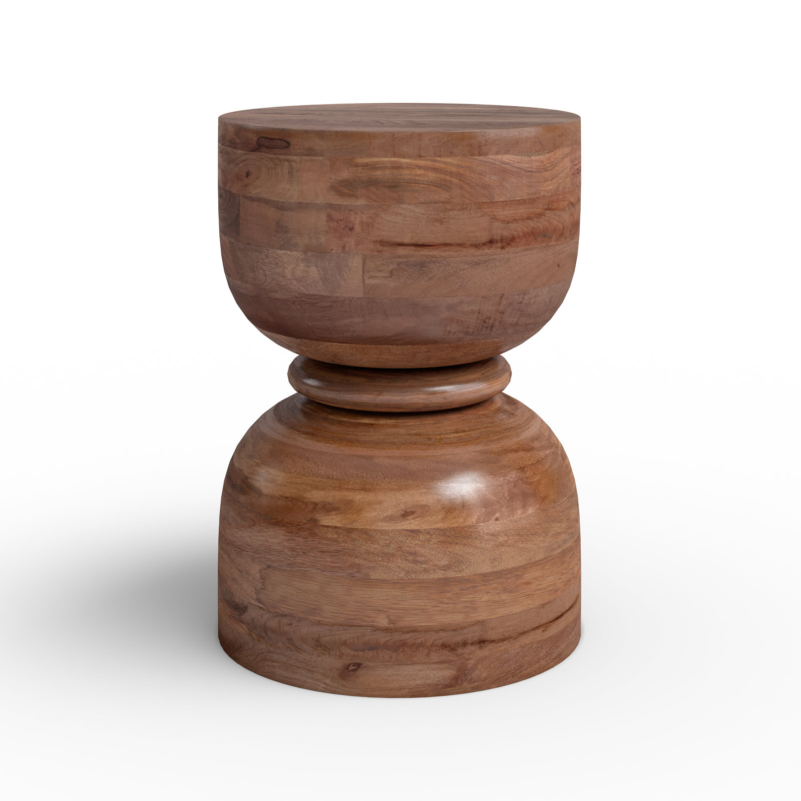 Birch Lane™ Neutral Modern 18"H Polished Mango Wood Accent Side or End ...