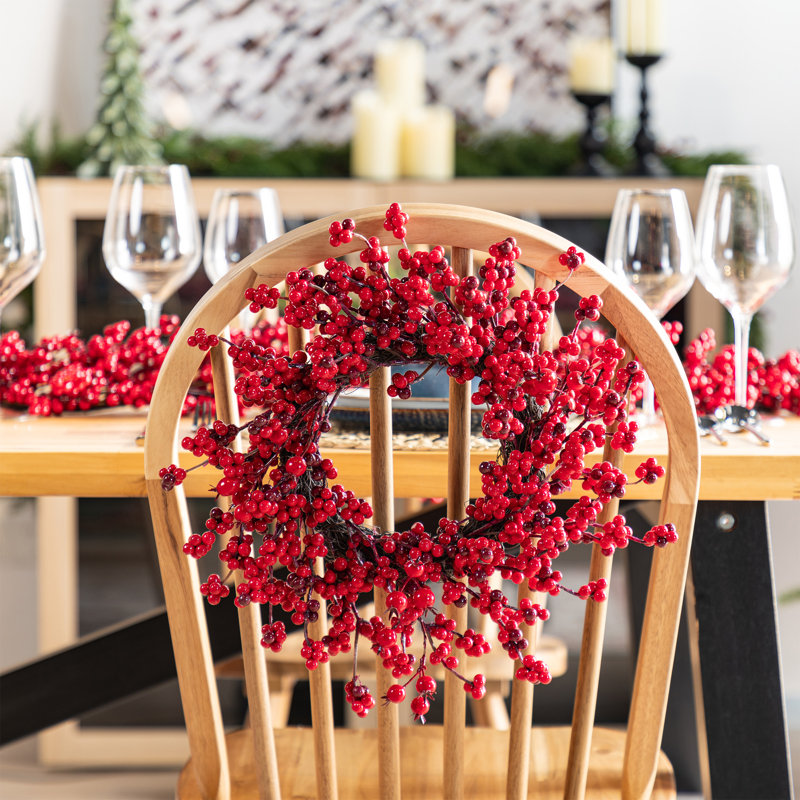 The Holiday Aisle® 2-Piece 14D" Christmas Mini Red Berries Wreath ...